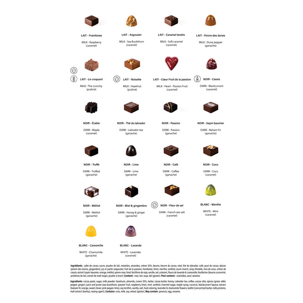 Customized long box of 7 chocolates - Chocolat Boréal