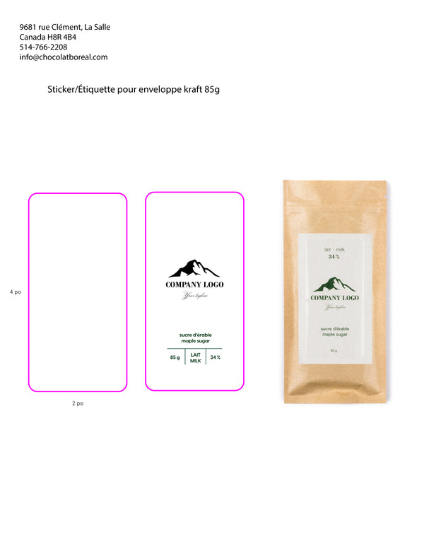 Customized chocolate bar - Chocolat Boréal